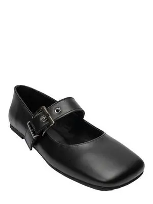 FOREVER & ALWAYS SHOES Jonas Leather Ballet Flat Black