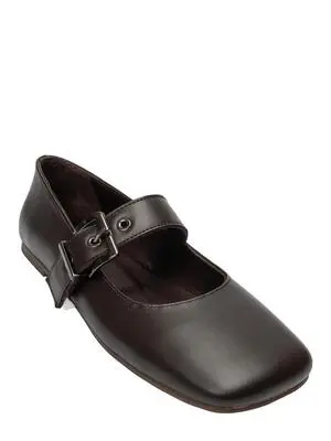FOREVER & ALWAYS SHOES Jonas Leather Ballet Flat Brown