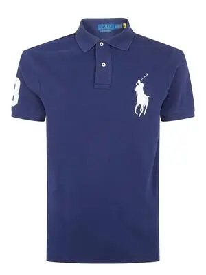 Polo Ralph Lauren Short Sleeves Knit Big Logo Polo Shirt - Blue