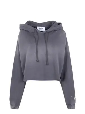 GOLDEN GOOSE Star W's" Oversize Cropped Hoodie - Black