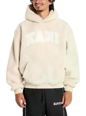 KARL KANI Logo Patch Borg Hoodie - Neutrals