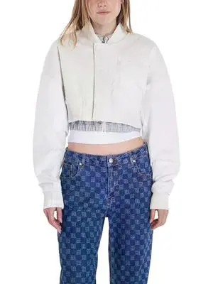 Nike Cropped Bomber Jacket - Neutrals