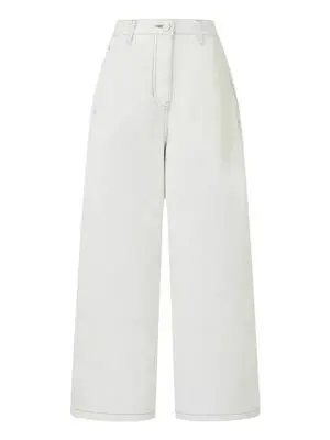 STUDIO TOMBOY Contrast Stitch Relaxed Fit Jeans - White