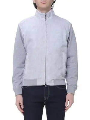 Paul & Shark Hybrid Bomber Jacket In Cotton And Linen - Grey