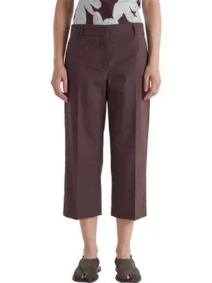 MEIMEIJ Cropped Tailored Trousers - Brown