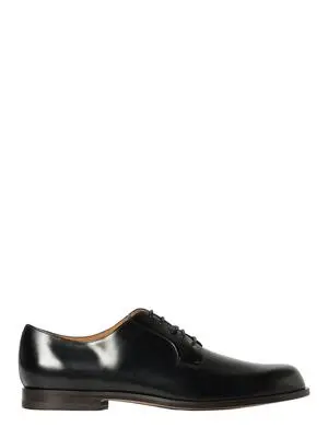 TOD'S Brushed Calfskin Derby Shoes - Black