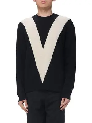 Valentino Garavani Virgin Wool Crew Neck Sweater With Vlogo Signature Monogram - Black