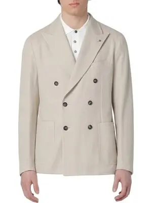 Tagliatore Tagliatore Double Breasted Textured Blazer Beige