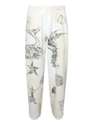 Balenciaga Graphic Print Sweatpants - White