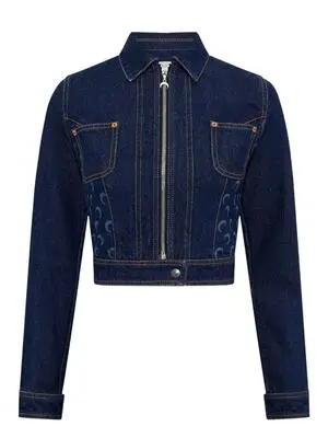 MARINE SERRE Denim Trucker Jacket - Blue