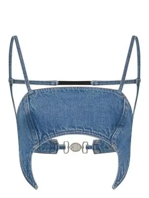 MARINE SERRE Denim Bra Top - Blue