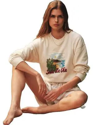 Velvet By Graham & Spencer Kenna Graphic Sweatshirt With California Coast Inspired Design - Red