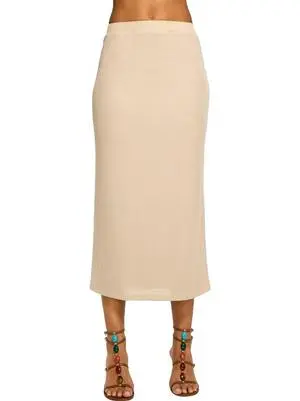 Ramy Brook Jade Metallic Knit Maxi Skirt - Gold