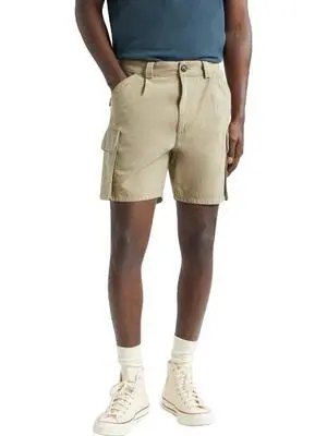 NOAH Pleated Cargo Shorts In Washed Cotton Canvas - Olive