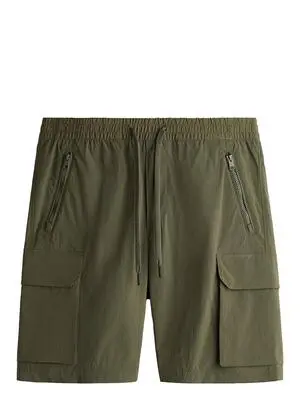 H&m Regular Fit Nylon Cargo Shorts - Green