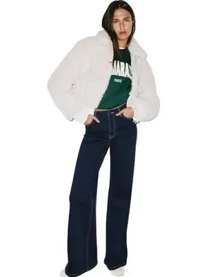 H&m H&M Wide Leg High Rise Jeans Dark Blue