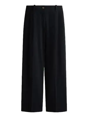 H&m Tailored Loose-fit Straight Leg Trousers - Black