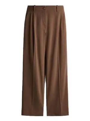 H&m Tailored Loose-fit Straight Leg Trousers - Brown