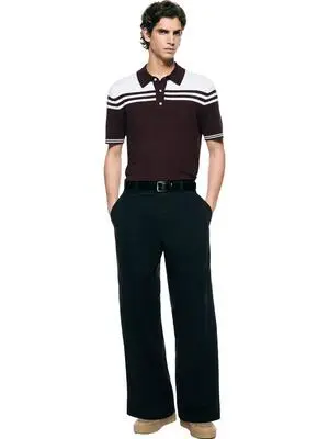 H&m Loose Fit Tailored Trousers In Cotton And Lyocell Blend - Black