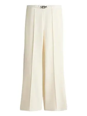 H&m Bootcut Ponte Di Roma Tailored Trousers - Cream