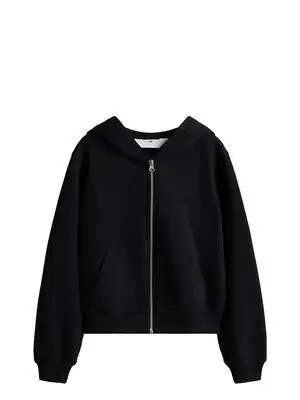 H&M H&M Hooded Zip-Up Jacket With Brushed Interior Black