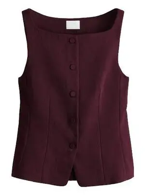 H&m Tailored Waistcoat - Plum Purple