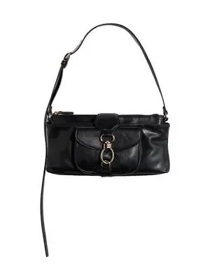 H&m Shoulder Bag With Gold Tone Clasp - Black