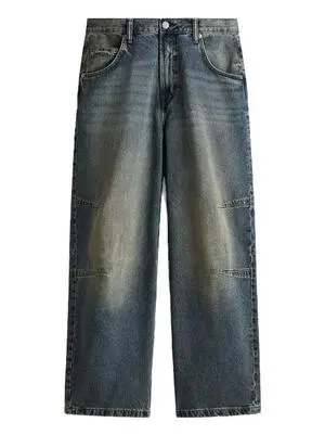 H&m H&M Baggy Darted Jeans Dusty Denim Blue