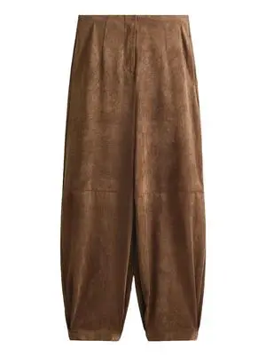 H&m H&M Barrel Leg Pants In Jersey Brown