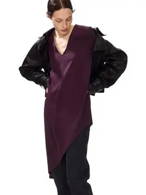 H&m Asymmetric V-neck Long Sleeve Dress - Plum Purple