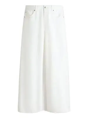 H&m Wide Leg Rigid Denim Jeans - Cream