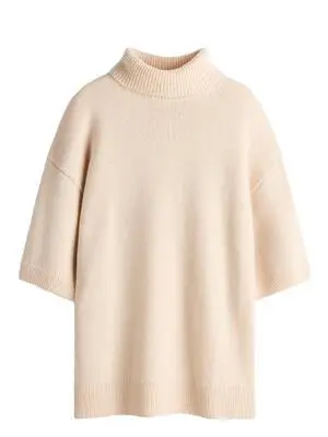 H&m Oversized Wool Roll-neck Jumper - Light Beige