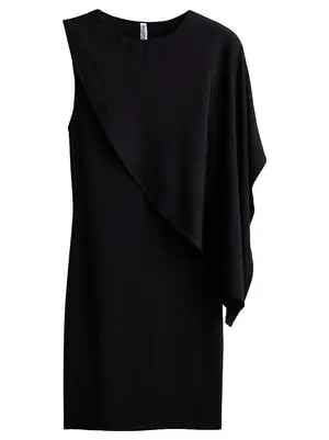 H&m Cape Detail Mini Dress - Black