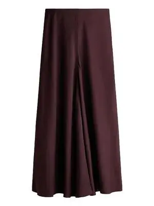 H&m Satin Maxi Skirt - Dark Brown