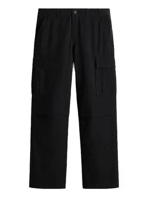 H&m Relaxed Fit Cotton Cargo Trousers - Black
