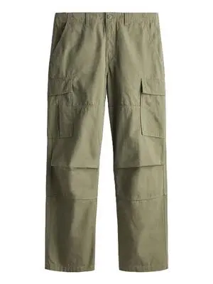 H&m Relaxed Fit Cotton Cargo Trousers - Khaki Green