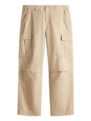 H&m Relaxed Fit Cotton Cargo Trousers - Light Beige