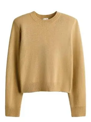 H&m Fine Knit Shoulder-pad Jumper - Beige
