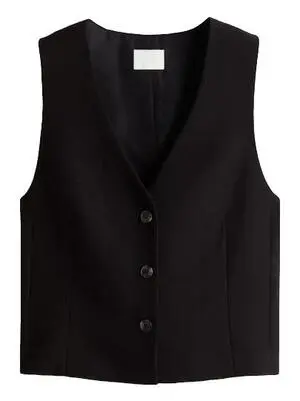 H&m H&M Short Waistcoat Black