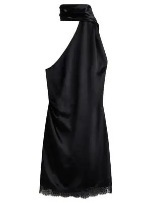 H&m Sleeveless Scarf-detail Dress - Black