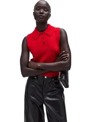 H&M Collared Knit Sweater Vest - Red