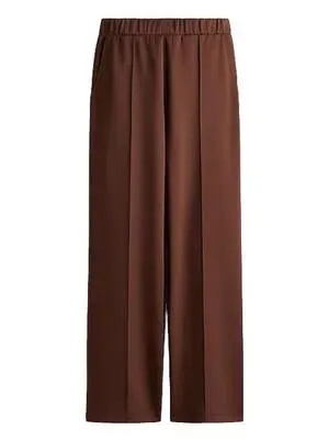H&m Loose-fit Crease-front Pull-on Pants - Brown