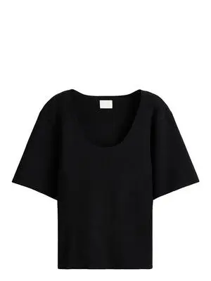 H&m Fine-knit T-shirt - Black