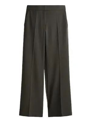 H&m Flared Tailored Trousers - Dark Dusty Green