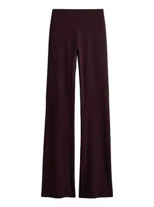 H&m H&M Flared Yoga Leggings With SoftMove™ Technology Chocolate Plum