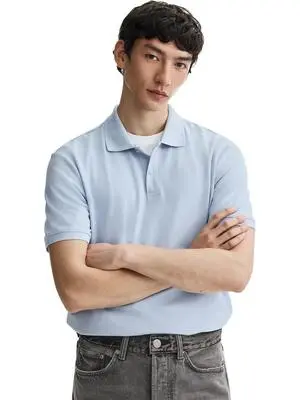H&m Regular Fit Polo Shirt Light Blue