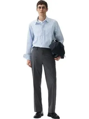 H&m Regular Fit Tailored Trousers - Gray