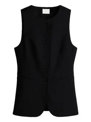 H&m Long Waistcoat - Black
