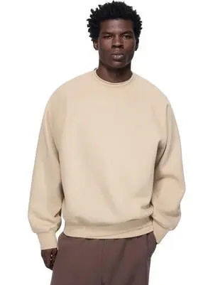 H&M Oversized Fit Sweatshirt With Raglan Sleeves - Beige