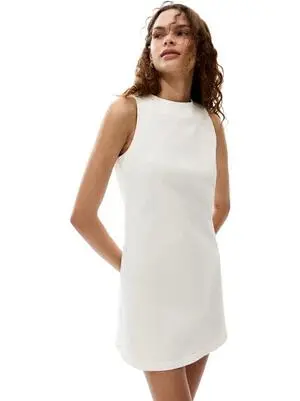 H&m Open-back Twill Dress - Cream